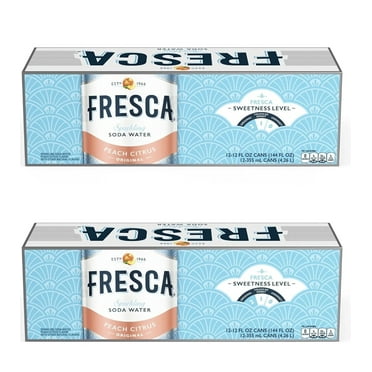 Fresca Zero Sugar Grapefruit Peach Soda Drink, Diet, 12 fl oz, 12 Pack ...