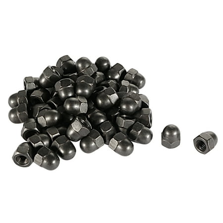 M4 Thread Dia Dome Head Carbide Steel Cap Acorn Hex Nuts Black 50pcs ...