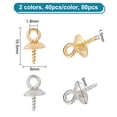 80Pcs 2 Colors Stainless Steel Cups Pearl Peg Bails Pin Pendants 10 ...