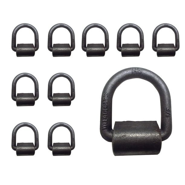 Mega Cargo Control 10 Pack Heavy Duty 1/2" Weld-On D Ring for Flatbed ...