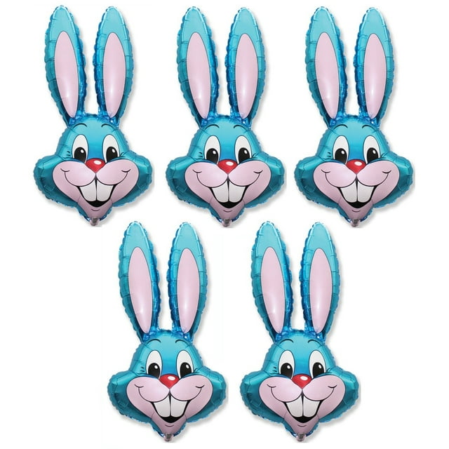 5 Count 37" Bright BLUE Rabbit Bunny Head Shaped Easter Basket Stuffing ...