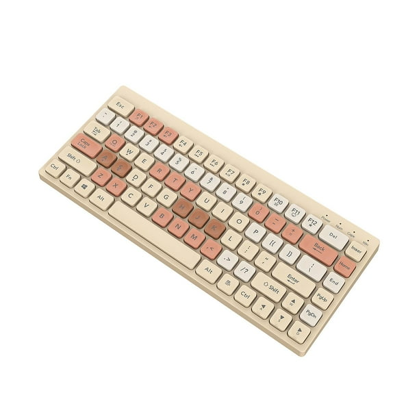 Compact 84 Keys Gaming Keyboard Ergonomic Quiet Triple Mode Silent Mini Keyboard Milk Tea
