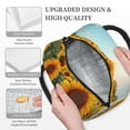 Daiia Sunlit Sunflower Field Pattern Lunch Bag , Insulated Lunch Box ...
