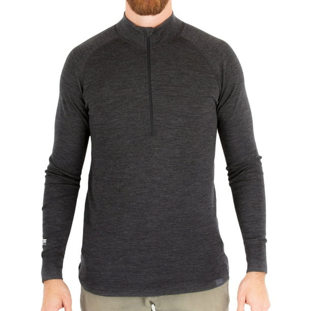 MERIWOOL Men’s Merino Wool Midweight Half Zip Top - Choose Your Size ...