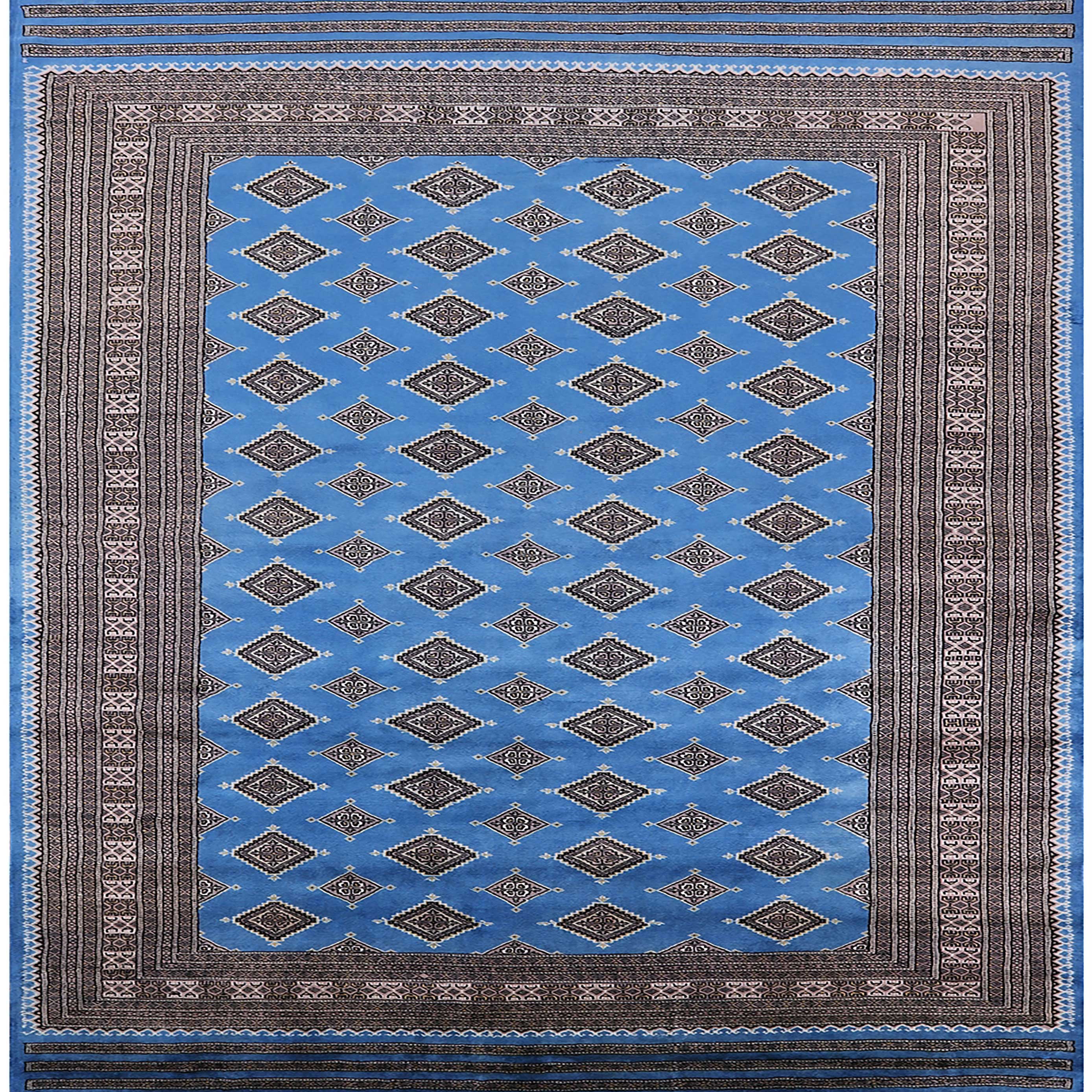Ahgly Company Indoor Square Mid-Century Modern Blue Oriental Area Rugs ...