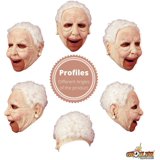 Ghoulish Productions Nanny Deluxe Latex Mask Halloween Party Adult ...