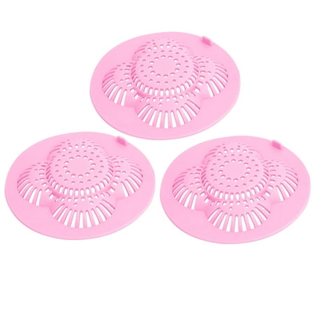 Unique Bargains 120mm Diameter PVC Drain Hair Catcher Strainer Pink ...