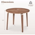 37.5 Inch Round Dining Table for 4, Solid Rubber Wood Legs Kitchen ...