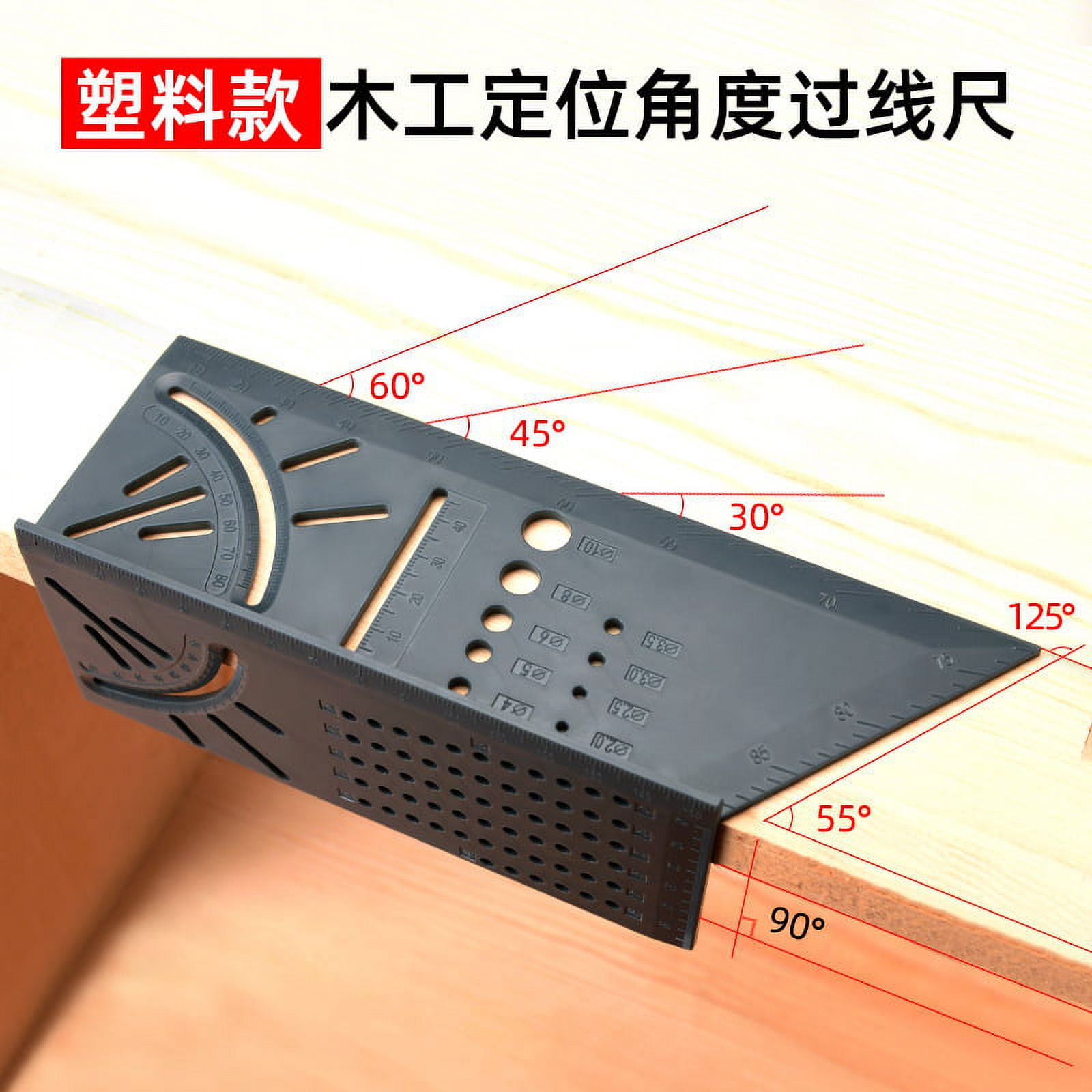 Regla de línea de plástico multifuncional, regla de transportador de ...