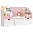Homfa Kids Bookshelf with Reading Nook & 3 Movable Drawers, 2 Cube ...
