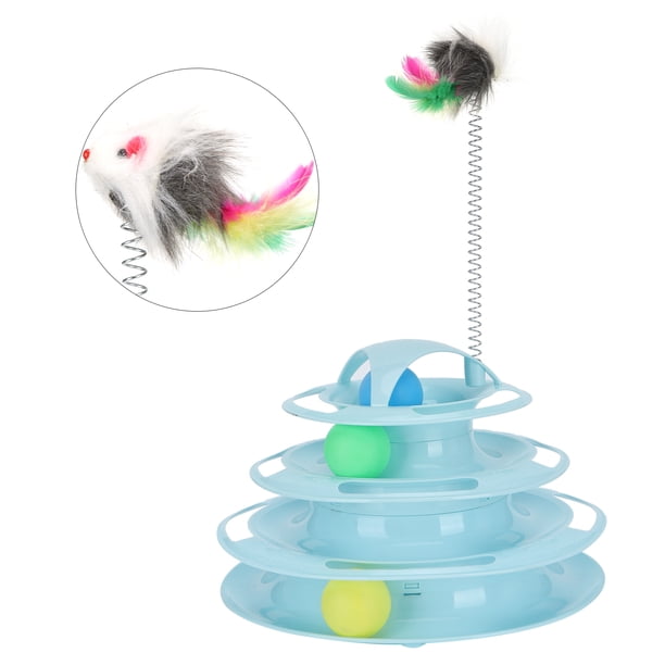 Cat Tower Toy,Cat 4 Levels Tower Cat Tracks Toy Pet Turntable Track ...
