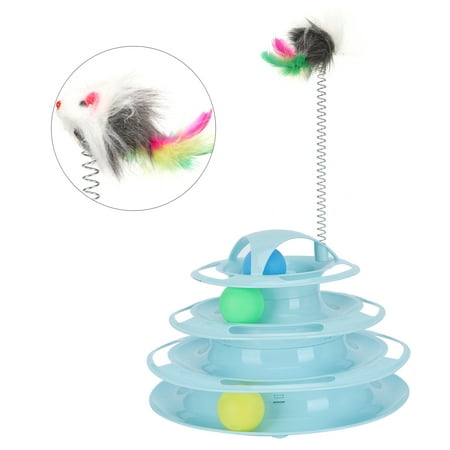 Cat Tower Toy,Cat 4 Levels Tower Cat Tracks Toy Pet Turntable Track ...