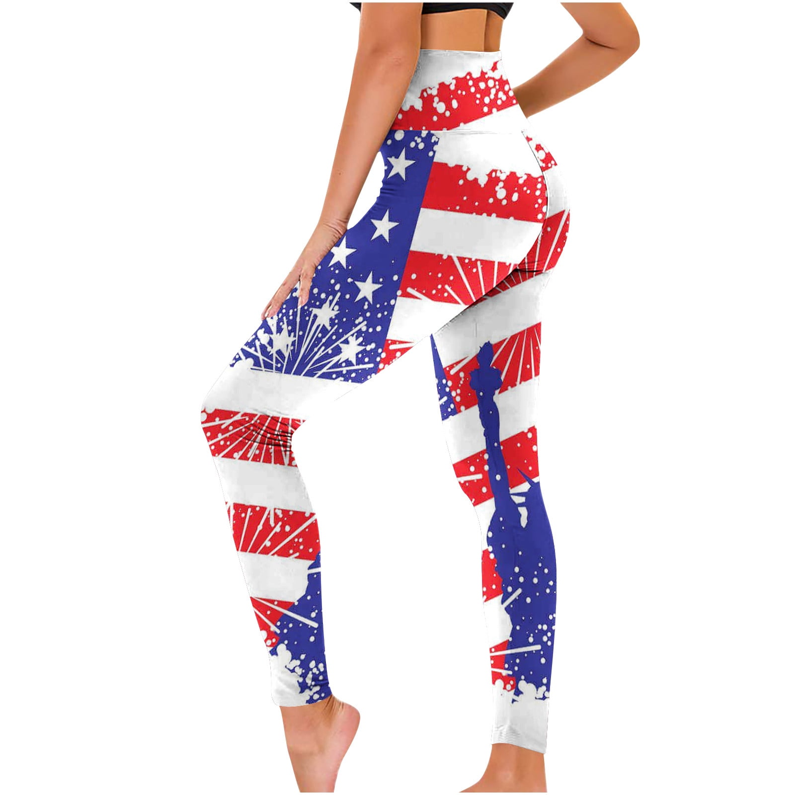 SOOMLON American Flag Pants Women Independence Day Casual Yoga Leggings ...
