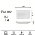 XINLTC 10 Inch Ceramic Rectangle Serving Platters Set of 4, White ...