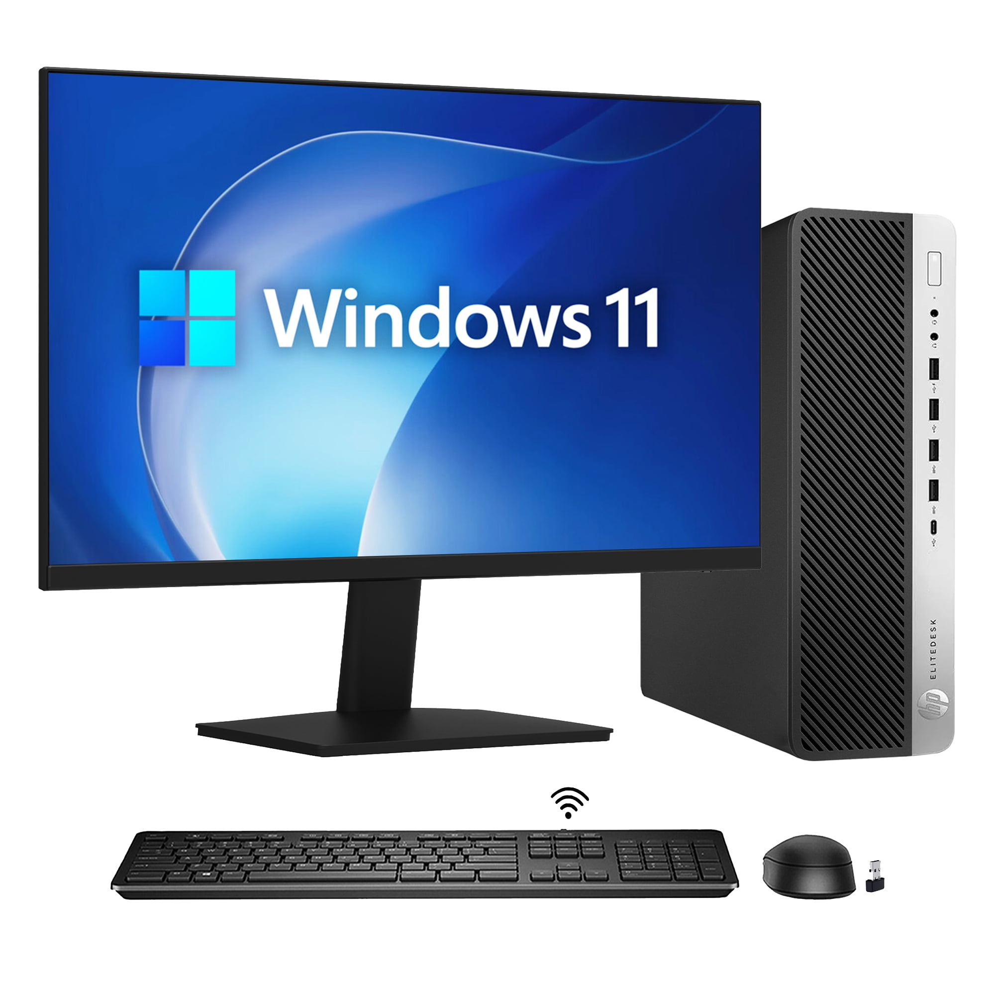 Restored HP Computer Combo EliteDesk 800 G4 SFF Windows 11 Pro Desktop ...