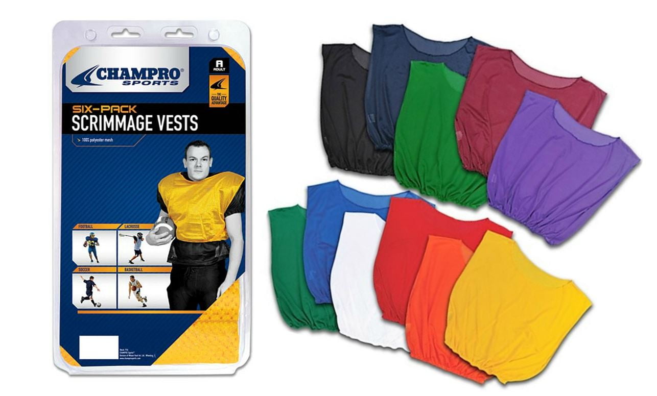 Champro Sports Adult and Intermediate Scrimmage Vest 6-Pack All Sports ...