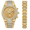 Citizen Men's Eco-Drive Crystal Accent Gold-Tone Watch and Bracelet Box ...