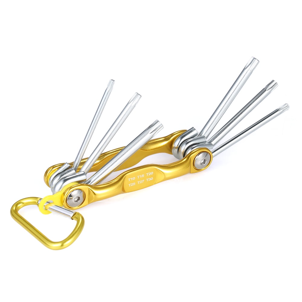 TNI-U TU--06A 6-Piece Folding Star Key Wrench Set Screwdrivers Kit T-10 ...