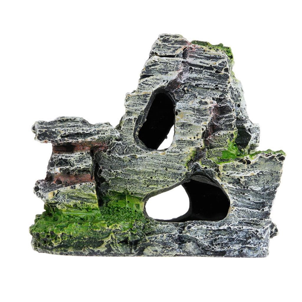 Vivid Aquarium Rockery Decoration Fish Tank Resin Mountain View Stone ...