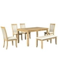 Churanty Rustic Solid Wood Table Dining Set for 6, Rectangular Kitchen ...