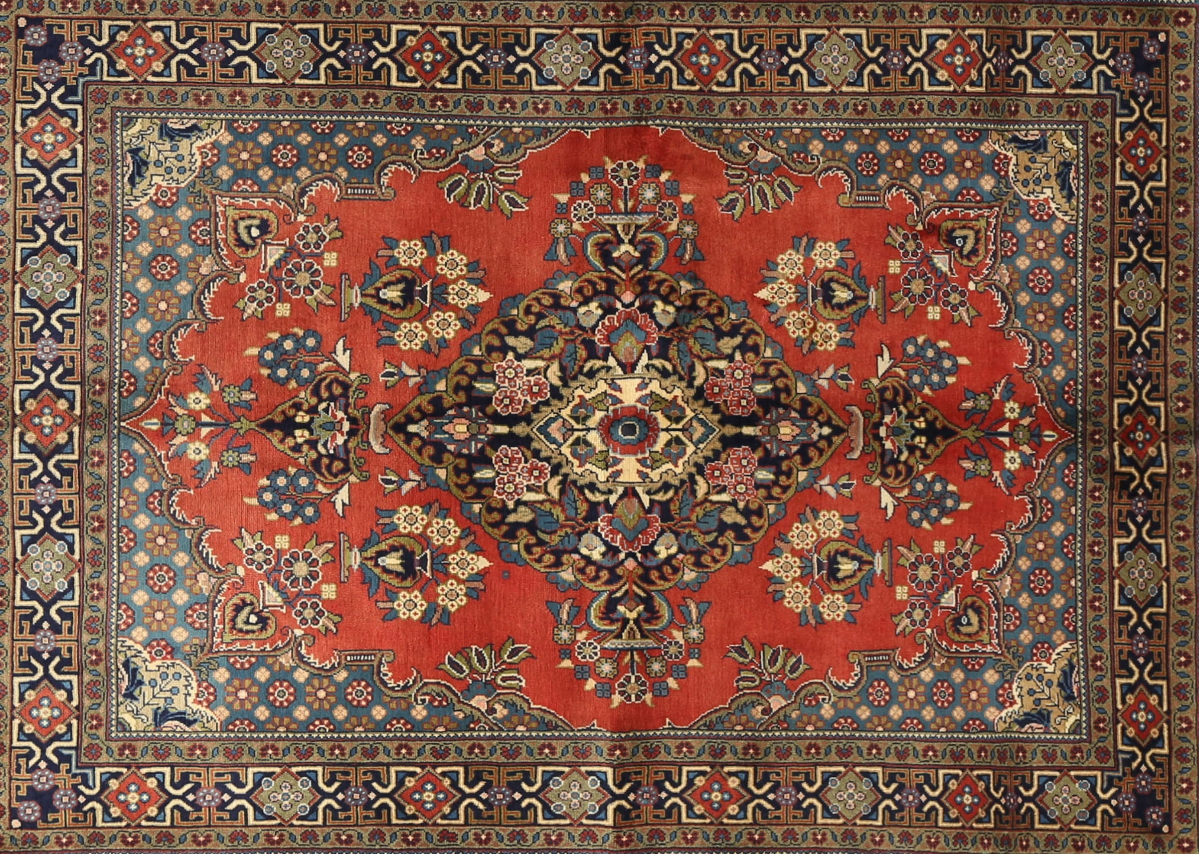 Ahgly Company Indoor Rectangle Traditional Saffron Red Persian Area Rugs, Swatch Sample ...