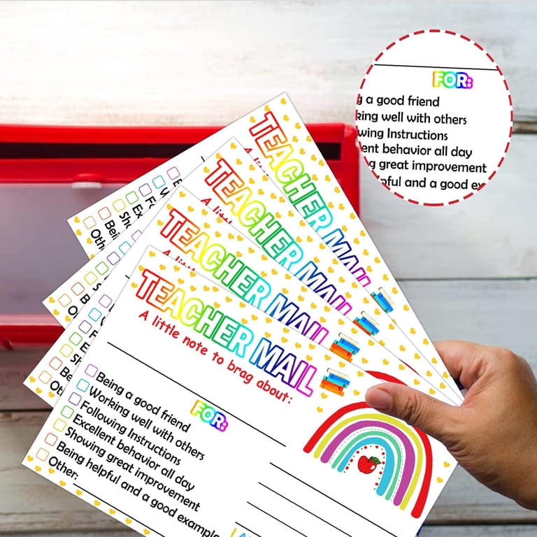 50Pcs Brag Cards Teacher Mail Notes Postcards To Parents