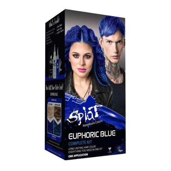 Splat Euphoric Blue Kit de tinte para el cabello semipermanente con ...