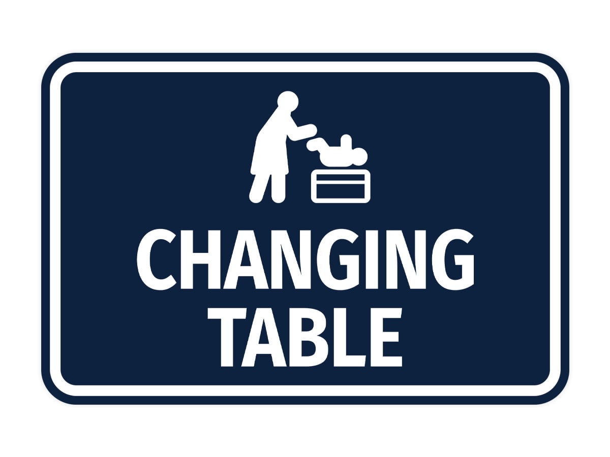 Signs ByLITA Classic Framed Changing Table Sign (Navy Blue / White ...