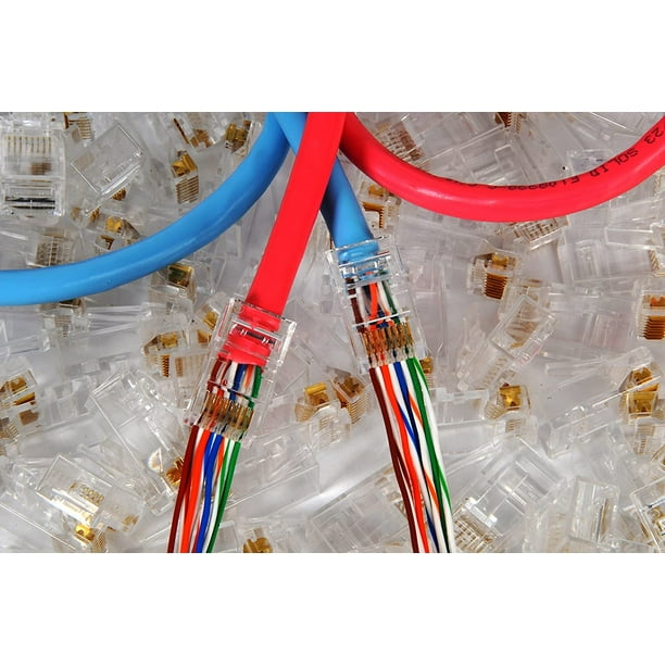 RJ45 Cat6 UTP snap in Clips with Clear Boots (50 Count Each) Pass ...