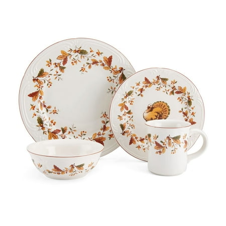Pfaltzgraff Autumn Berry 16 Piece Dinnerware Set, Service for 4, Multi ...