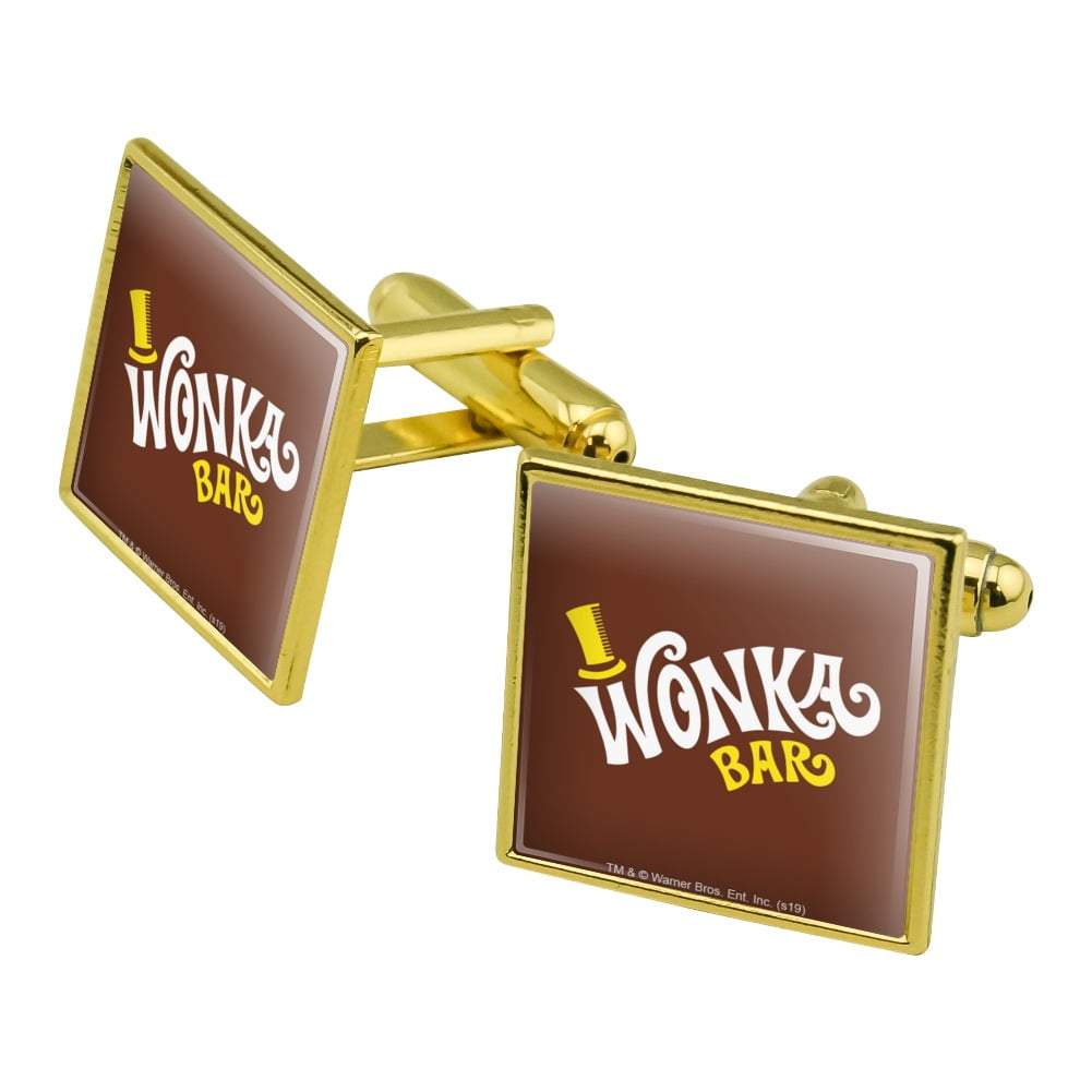 Willy Wonka and the Chocolate Factory Wonka Bar Logo Square Cufflink ...