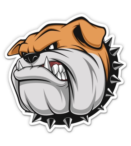 Bulldog Angry Dog - 5" Vinyl Sticker - For Car Laptop I-Pad ...