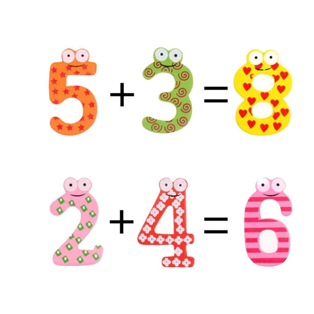 ROBOT-GXG 15pcs Cute Wooden Magnetic Stickers Math Toy Learn Numbers ...