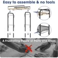4-Tier Rolling Cart, Metal Utility Cart, Slide Out Storage Cart with ...