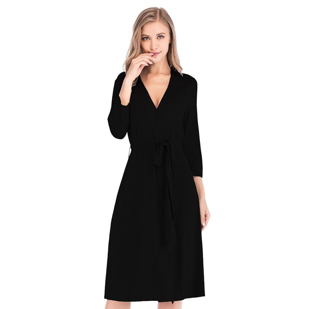 Women Kimono Robes Cotton Lightweight Robe Short Knit Bathrobe Soft