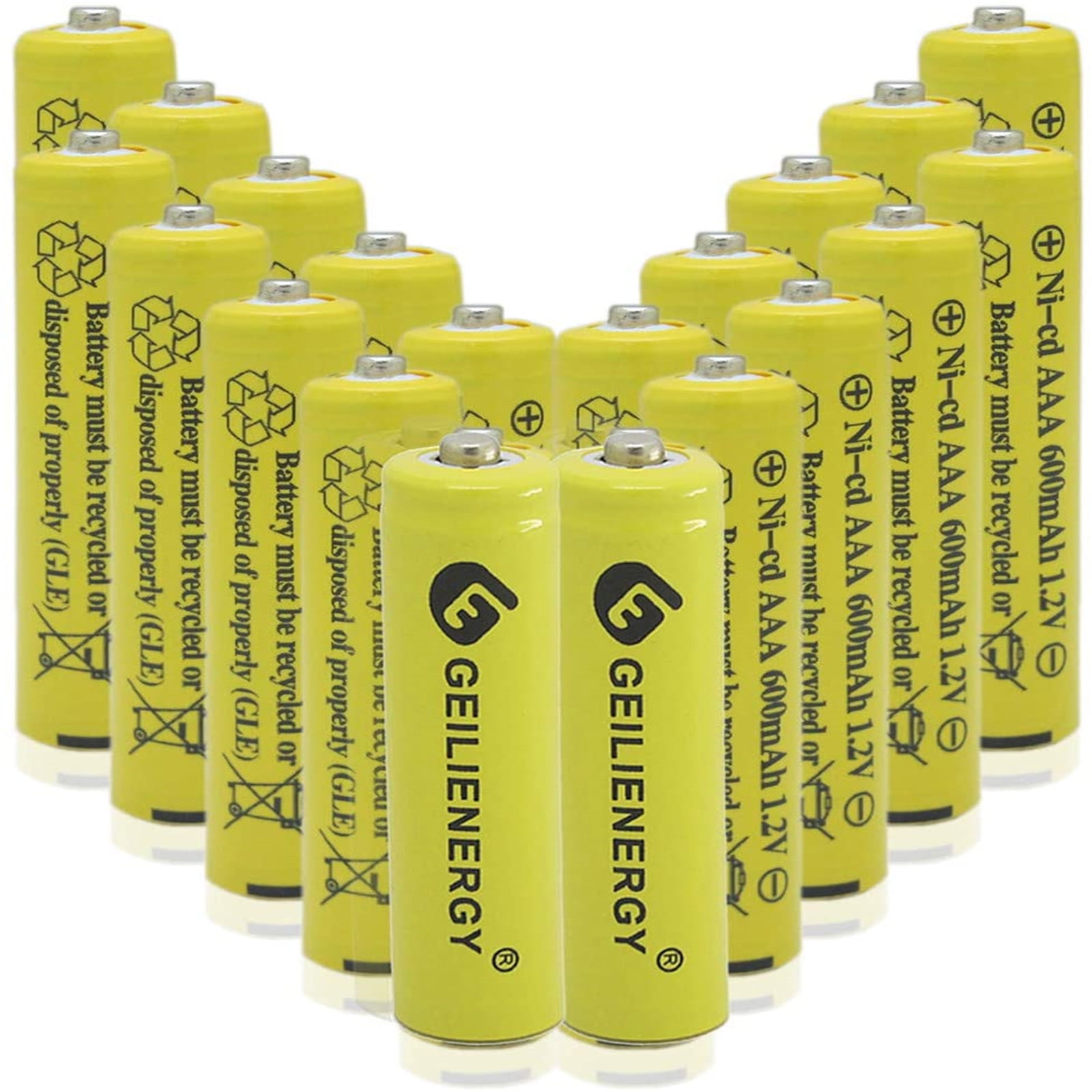 QBLPOWER (20-Pcs) AAA Batteries Ni-Cd Rechargeables for Solar Light ...