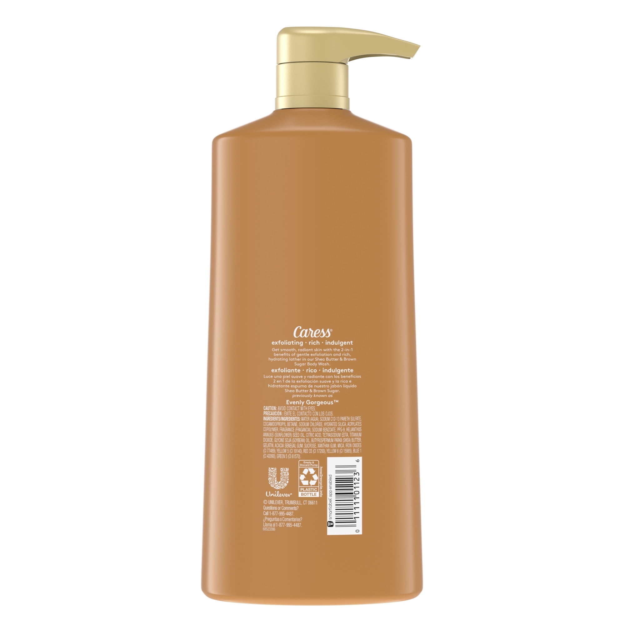 Caress Exfoliating Body Wash With Pump Shea Butter And Brown Sugar 25 4