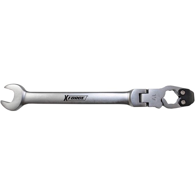 Ratcheting Flare Nut Brake Line Wrench Metric Open Flex 17mm For