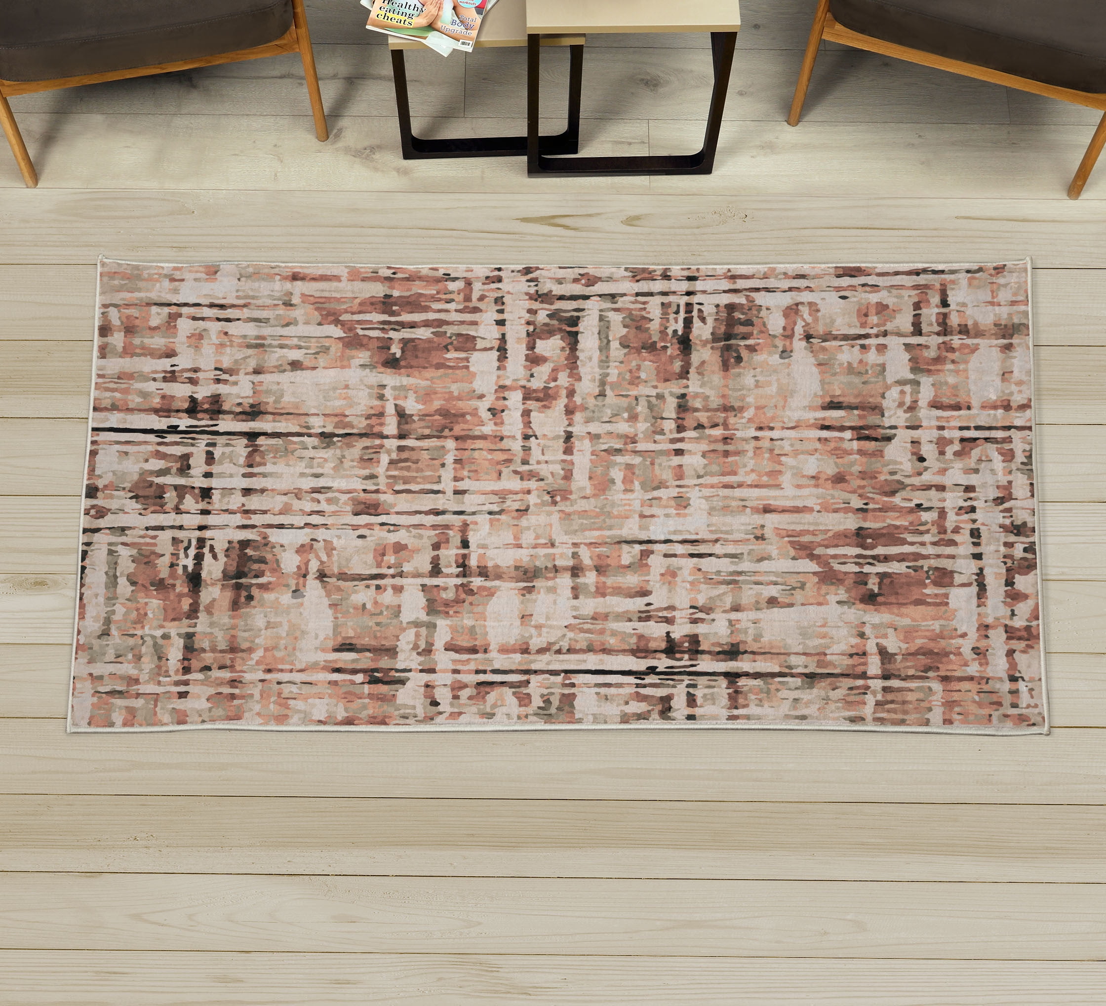 Grunge Decorative Rug, Abstract Paint Manifold Complicated Mixed and ...