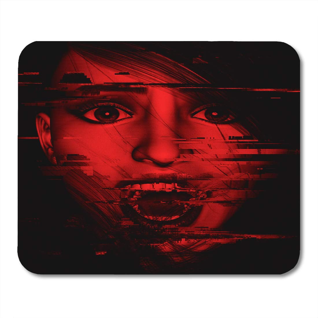 SIDONKU Scream 3D of Woman Screaming in The Dark Glitch Effect Horror ...