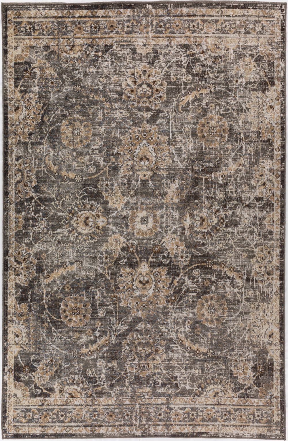 Dalyn Mercier Area Rug MR2 Mr2 Pewter Pewter Scallops Bordered 7' 6" x ...