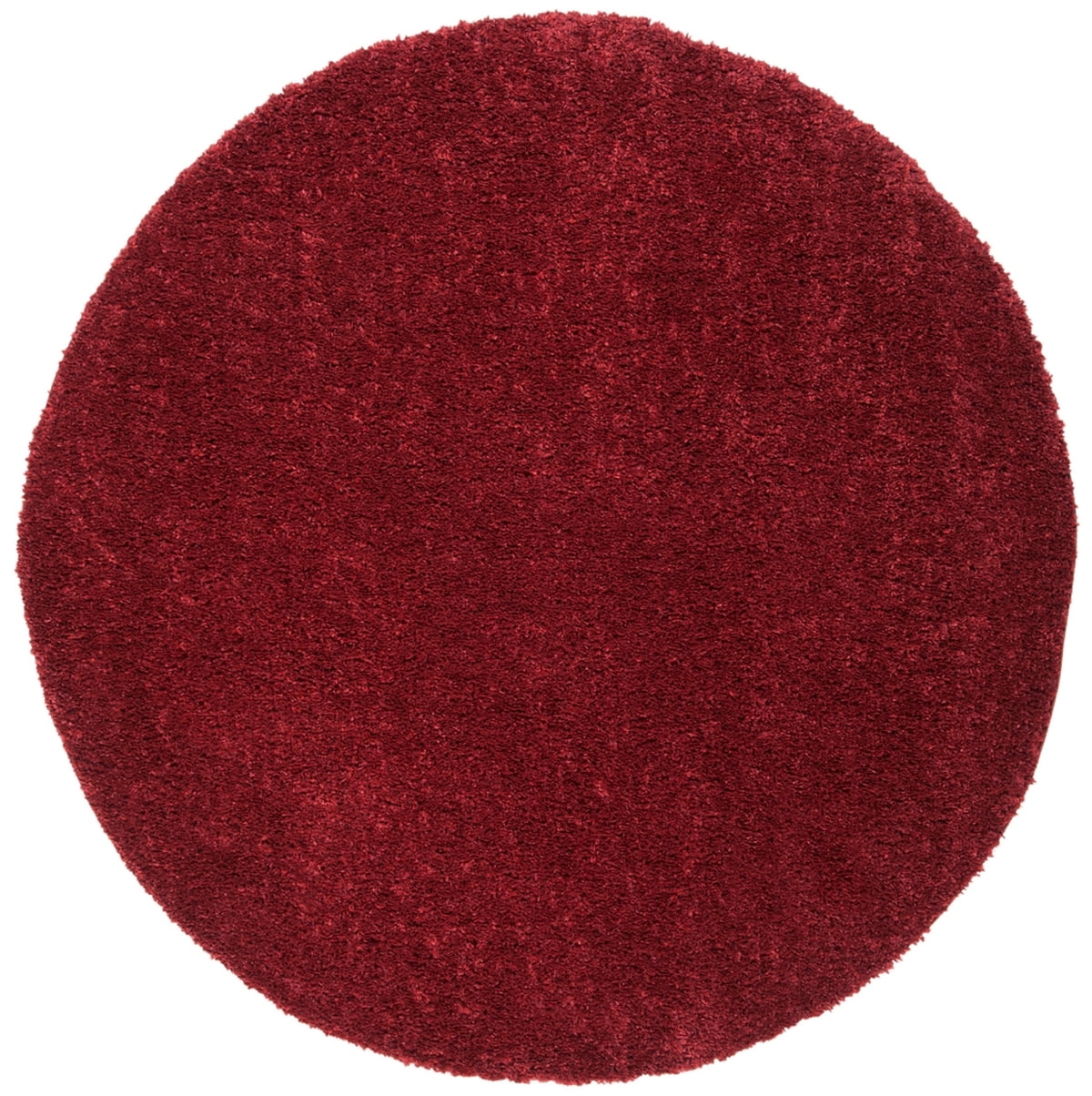 SAFAVIEH August Carlene Solid Plush Shag Area Rug, Burgundy, 11' x 11 ...