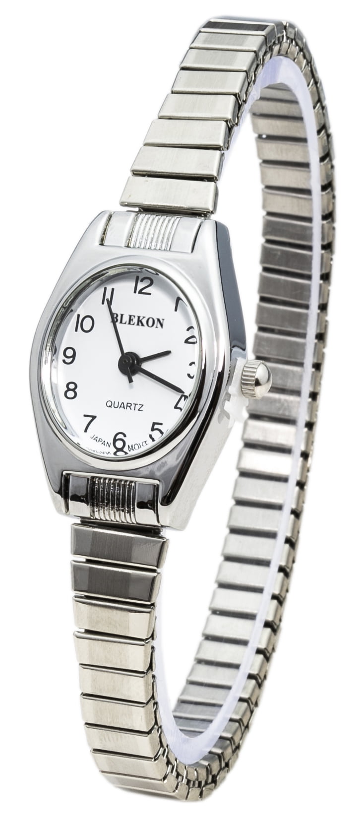 Blekon Collections Quartz Womens 19mm Oval Case Thin Stretch Band Watch ... Blekon Collections Quartz Womens 19mm Oval Case Thin Stretch Band Watch ...