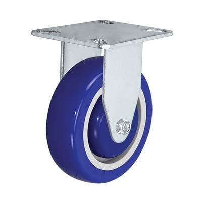 CasterHQ - 5" X 1-1/4" Rigid Caster | Blue Polyurethane ON POLYOLEFIN ...