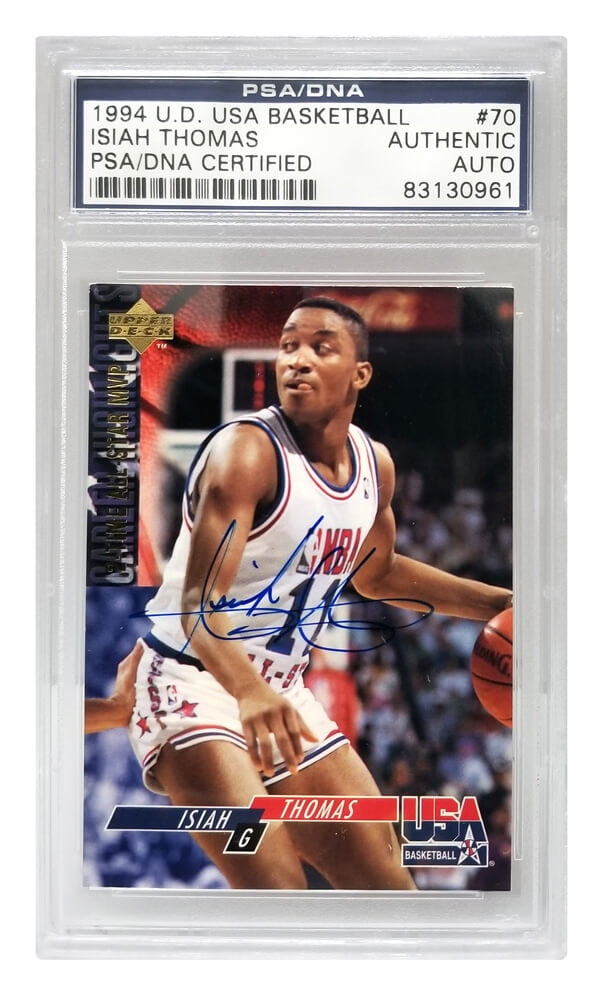 Isiah Thomas Signed 1994 Upper Deck USA Basketball Trading Card #70 ...