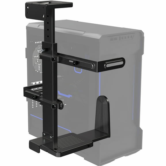 VIVO Black Under Desk Leg Clamp PC Mount, Adjustable Steel CPU Holder ...