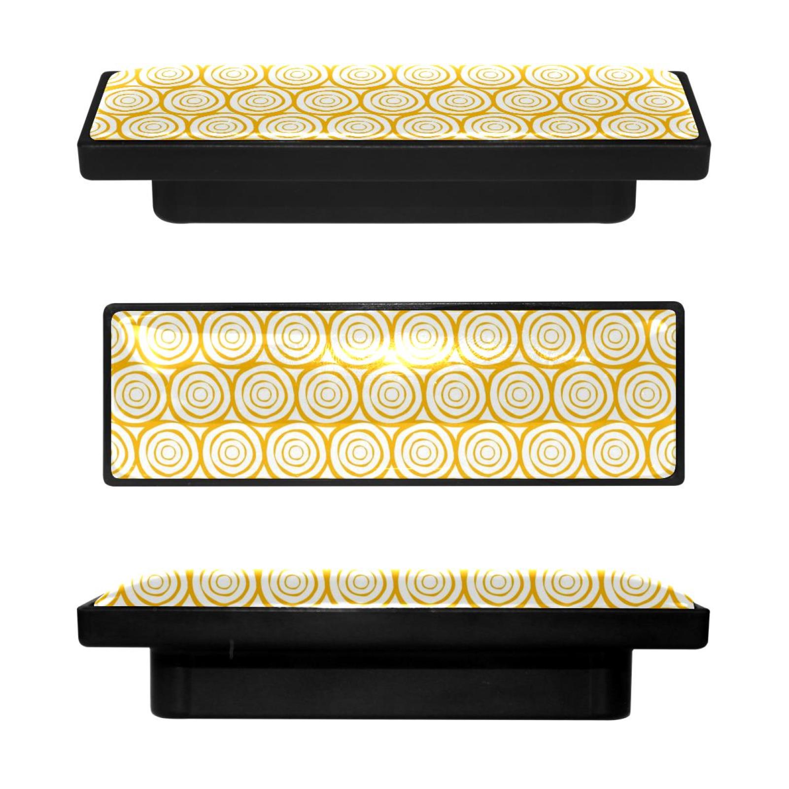 4 Pcs Rectangle Cabinet Handle Cupboard Knob Drawer Pulls Handle Yellow ...