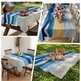 Abstract Blue Gradients Ocean Waves Table Cloth 54x54in, Waterproof ...