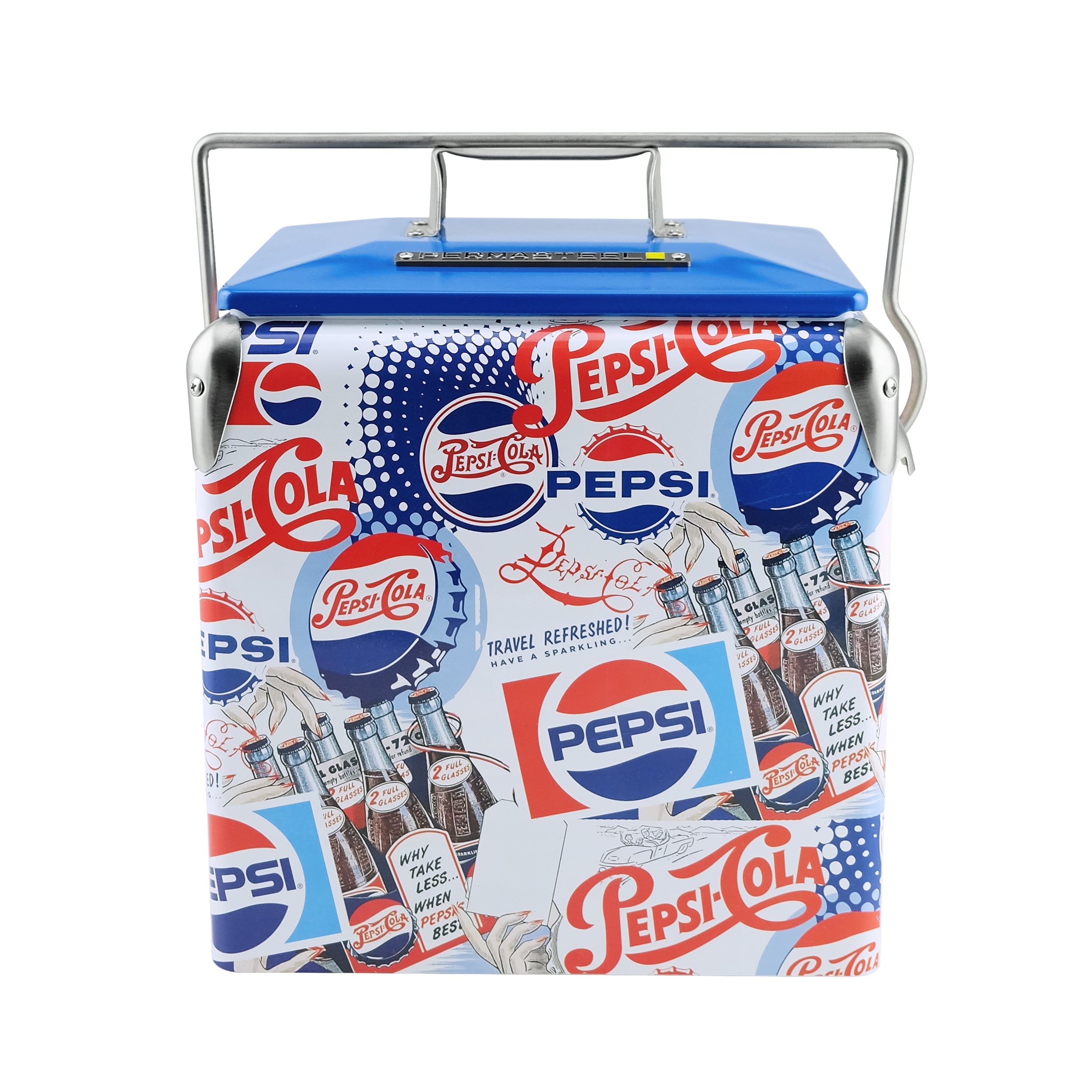 Pepsi 14 Qt. Small Portable Cooler, Vintage Style Retro Picnic Cooler, Hard Sided, Heritage ...