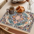 Boho Colorful Placemats Set of 4, Cotton Linen Fabric Place Mats ...